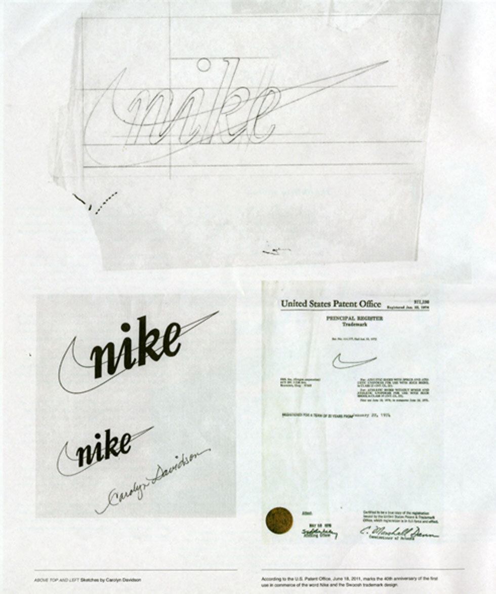 how-phil-knight-started-nike-swoosh-logo-carolyn-davidson-sketch ...